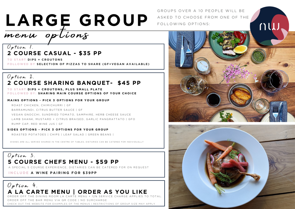 Large Table Bookings - Northside-Wines